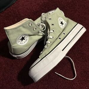 Converse | Shoes | Brand New Platform Sage Green Converse | Poshmark
